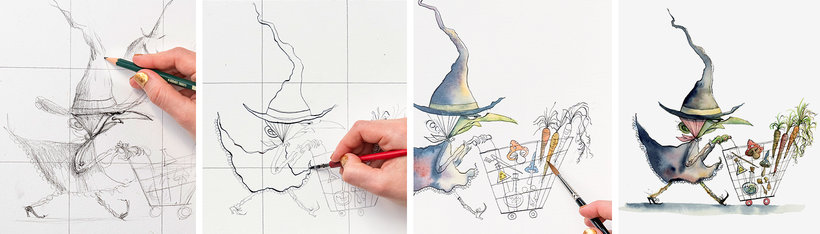 Online Course - Expressive Character Design with Watercolor & Dip Pen ...